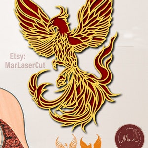 Multilayer Phoenix Laser Cut File 3D Layered Phoenix Paper Cut SVG ...