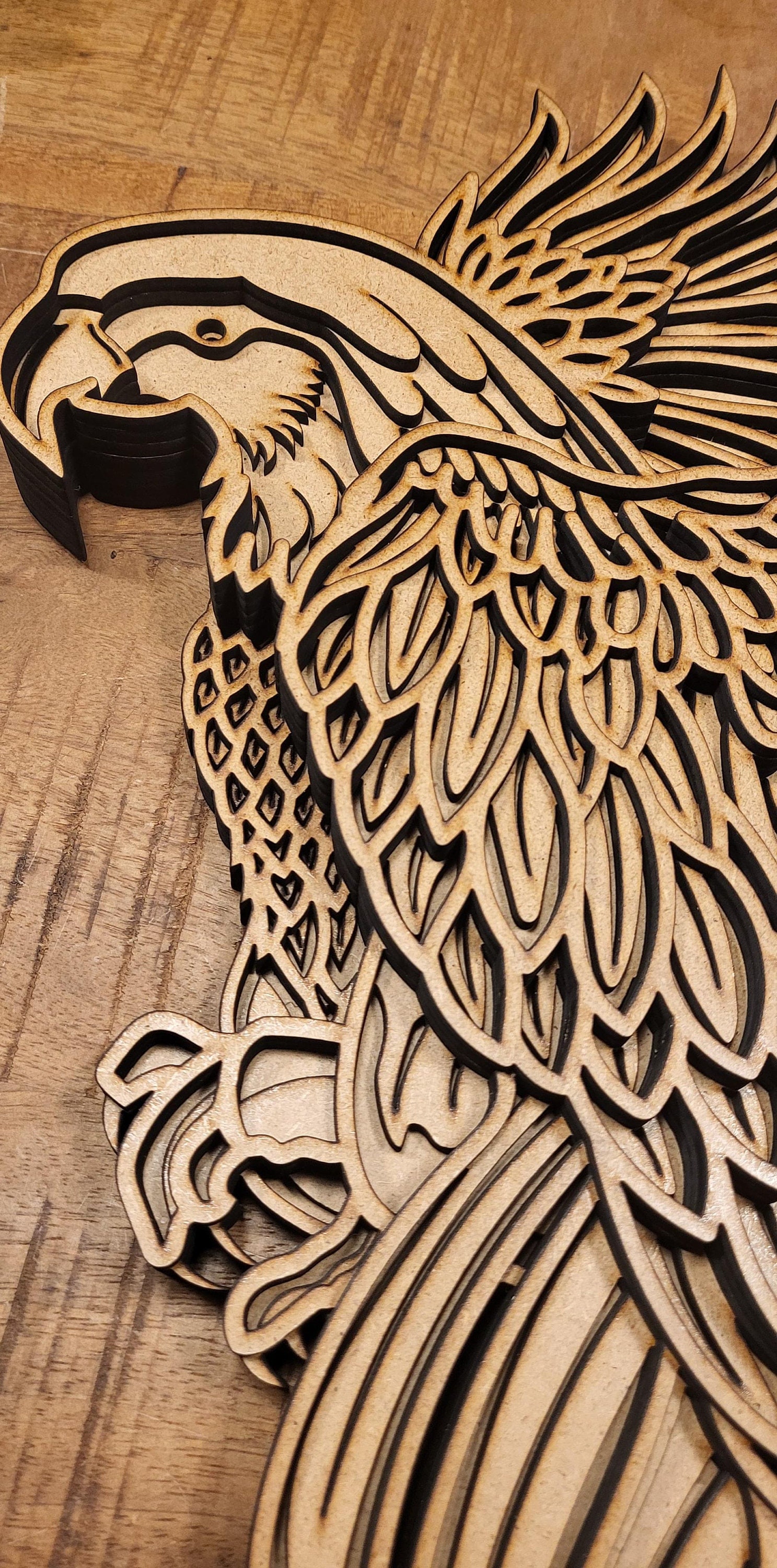 Multilayer Parrot Laser Cut File 3D Layered Parrot Paper Cut File SVG ...