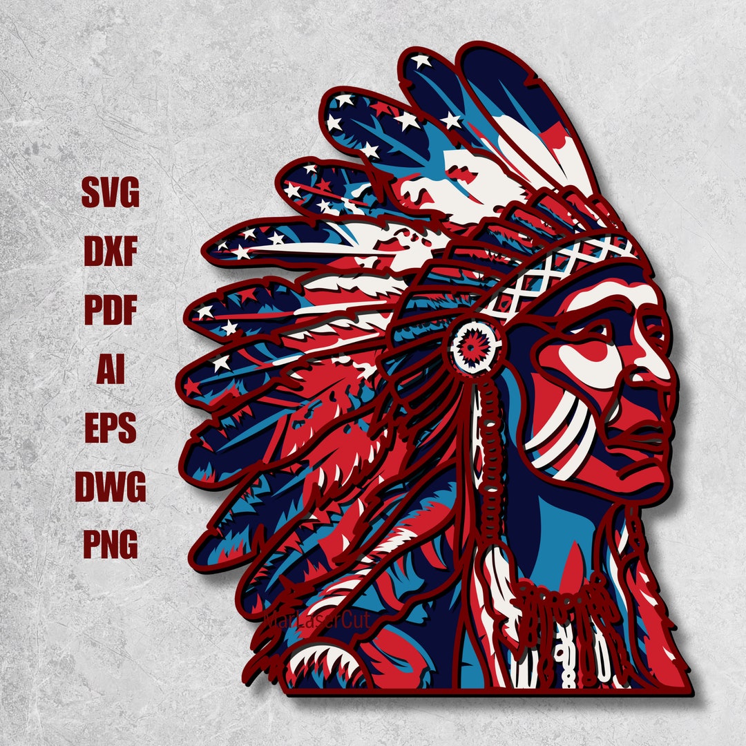 Multilayer Native American SVG Cut File Laser Paper Cutting Indian ...