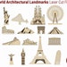 Multilayer Individual World Landmarks Laser Cut File 3D Layered World ...