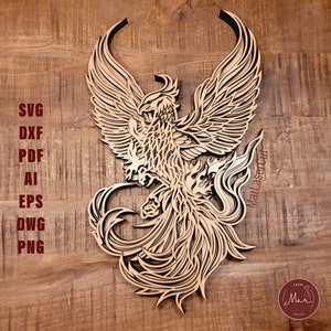 Multilayer Phoenix Laser Cut File 3D Layered Phoenix Paper Cut SVG ...