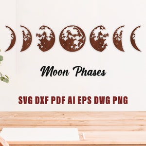 Multilayer Moon Laser Cut File SVG Layered Moon Phases Instant - Etsy