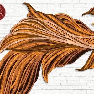 Multilayer Koi Fish Laser Cut Asia Koi Layered SVG Koi Paper Cut Fish ...