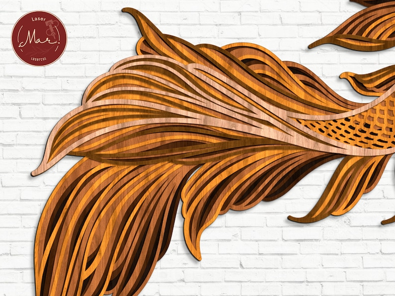 Multilayer Koi Fish Laser Cut File 3d Mandala Laser Wood File Layered ...