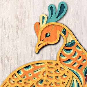 Multilayer Peacock Laser Cut File 3D Layered Peacock Layered Dxf Dwg ...