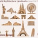 Multilayer Individual World Landmarks Laser Cut File 3D Layered World ...