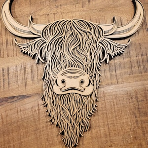 Layered SVG Highland Cow Svg Cut File 3d Layer Cow Mandala SVG Paper ...