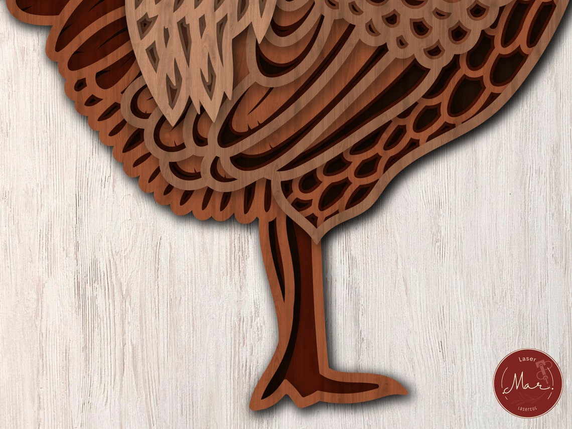 Multilayer Rooster Chicken Laser Cut File 3D Layered Rooster Layered ...