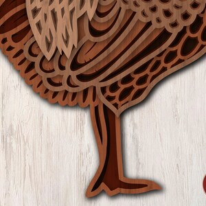 Multilayer Rooster Chicken Laser Cut File 3D Layered Rooster Layered ...