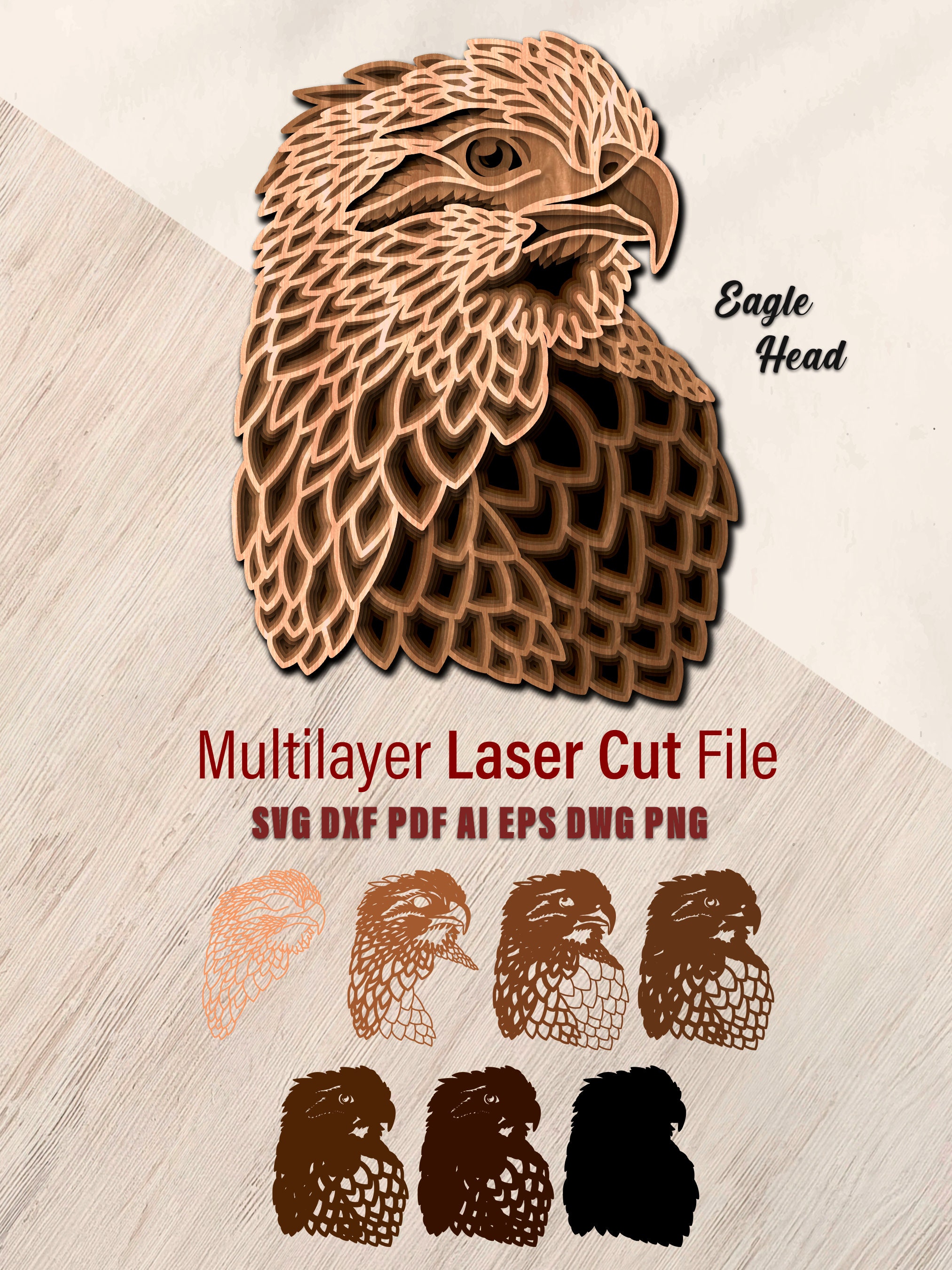 Layered Eagle Laser Cut File Eagle SVG 3D Instant Download - Etsy UK
