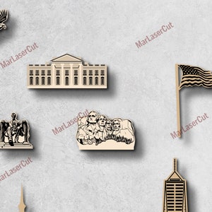 Multilayer Individual USA Landmarks Laser Cut File 3D Layered United ...