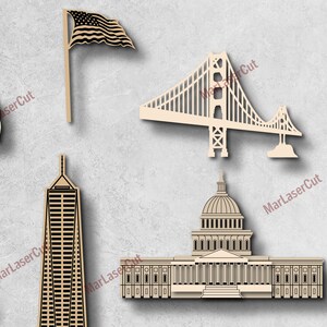 Multilayer Individual USA Landmarks Laser Cut File 3D Layered United ...