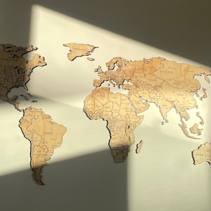 Map of the World Laser Cut File SVG Layered World Map Instant Download ...