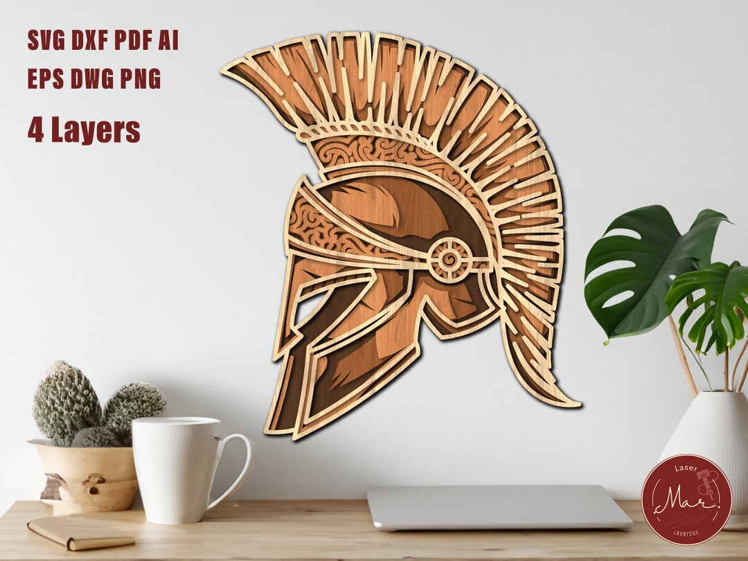 Multilayer Spartan Laser Cut File 3D Layered Spartan Template Gladiator ...