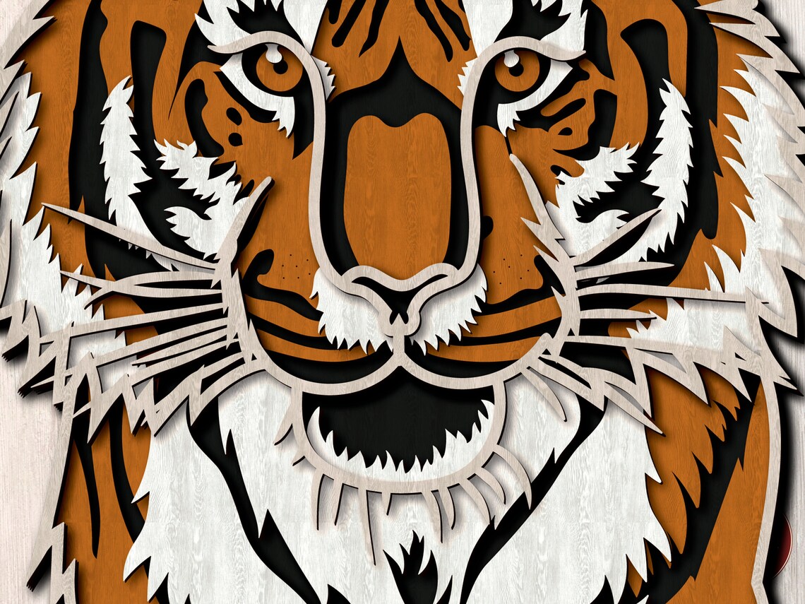 Multilayer Tiger Laser Cut File 3D Tiger Mandala Layered Dxf Dwg ...