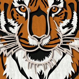 Multilayer Tiger Laser Cut File 3D Tiger Mandala Layered Dxf Dwg ...