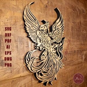 Multilayer Phoenix Laser Cut File 3D Layered Phoenix Paper Cut SVG ...