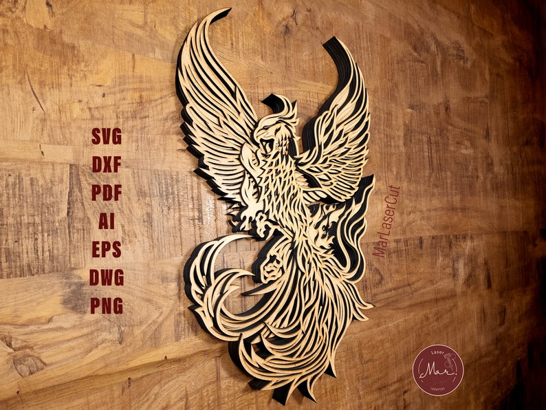 Multilayer Phoenix Laser Cut File 3D Layered Phoenix Paper Cut SVG ...