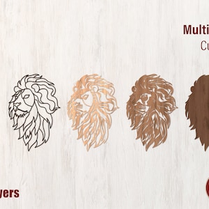 Multilayer Lion Laser Cut File 3D Layered Safari Laser Cut Dxf Dwg Lion ...