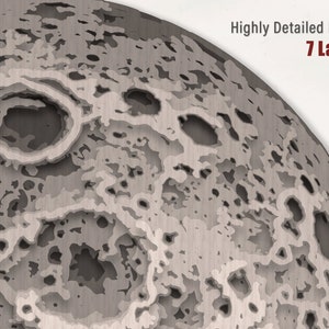 7 Layers Multi Layer Full Moon Laser Cut 3D File SVG Detailed Moon ...