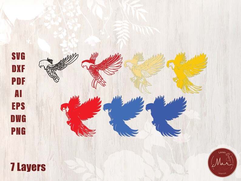 Multilayer Parrot Laser Cut File 3D Layered Parrot Paper Cut File SVG ...