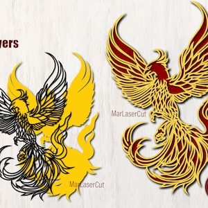 Multilayer Phoenix Laser Cut File 3D Layered Phoenix Paper Cut SVG ...