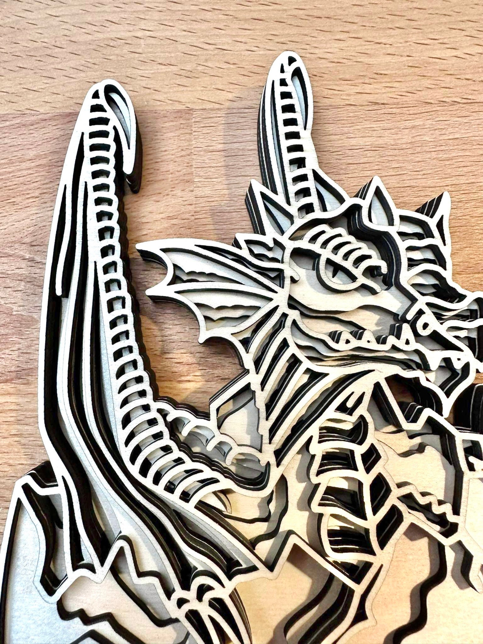 Dragon Laser Cut 3D File SVG Multilayer Laser Cut for Instant Download ...