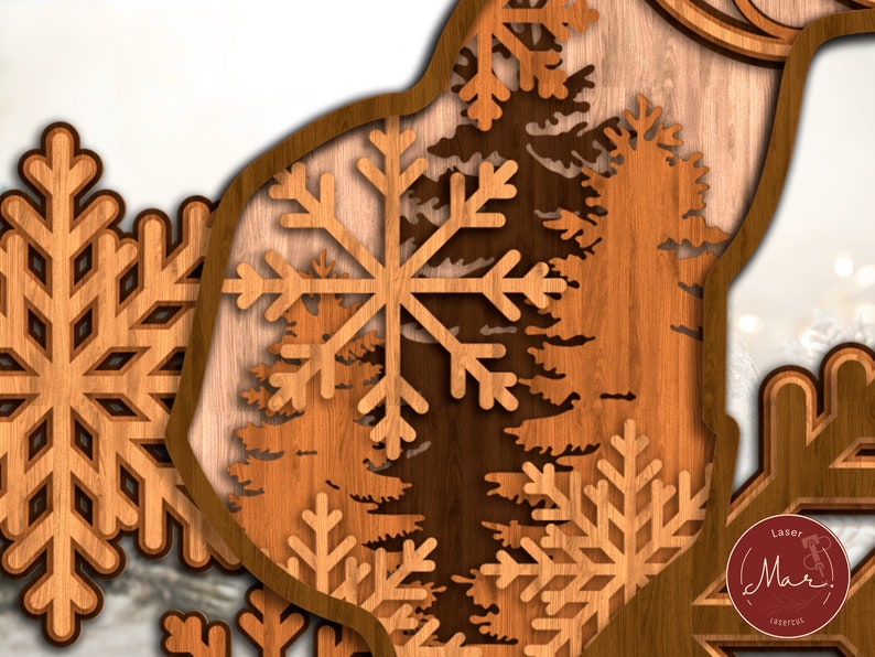 Christmas Deer Laser Cut 3D File SVG Instant Download Vector - Etsy