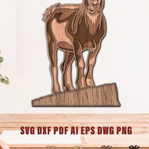 Multilayer Goat Climbing Laser Cut File 3D Layered Goat Layered Dxf Dwg ...