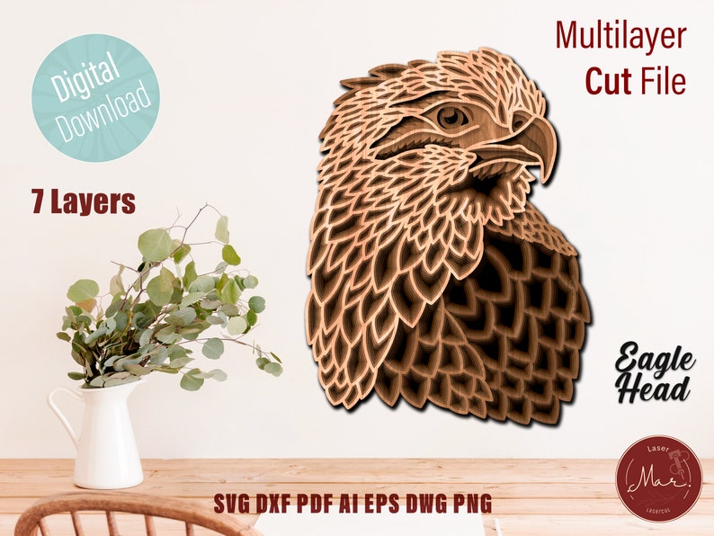 Layered Eagle Laser Cut File Eagle SVG 3D Instant Download - Etsy Australia
