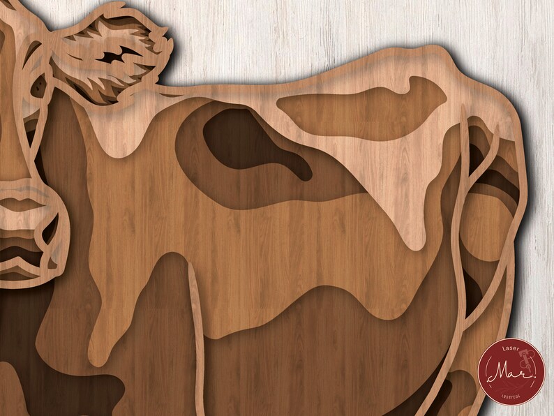 Multilayer Angus Cow Laser Cut File 3D Layered Cow Layered Dxf Dwg ...