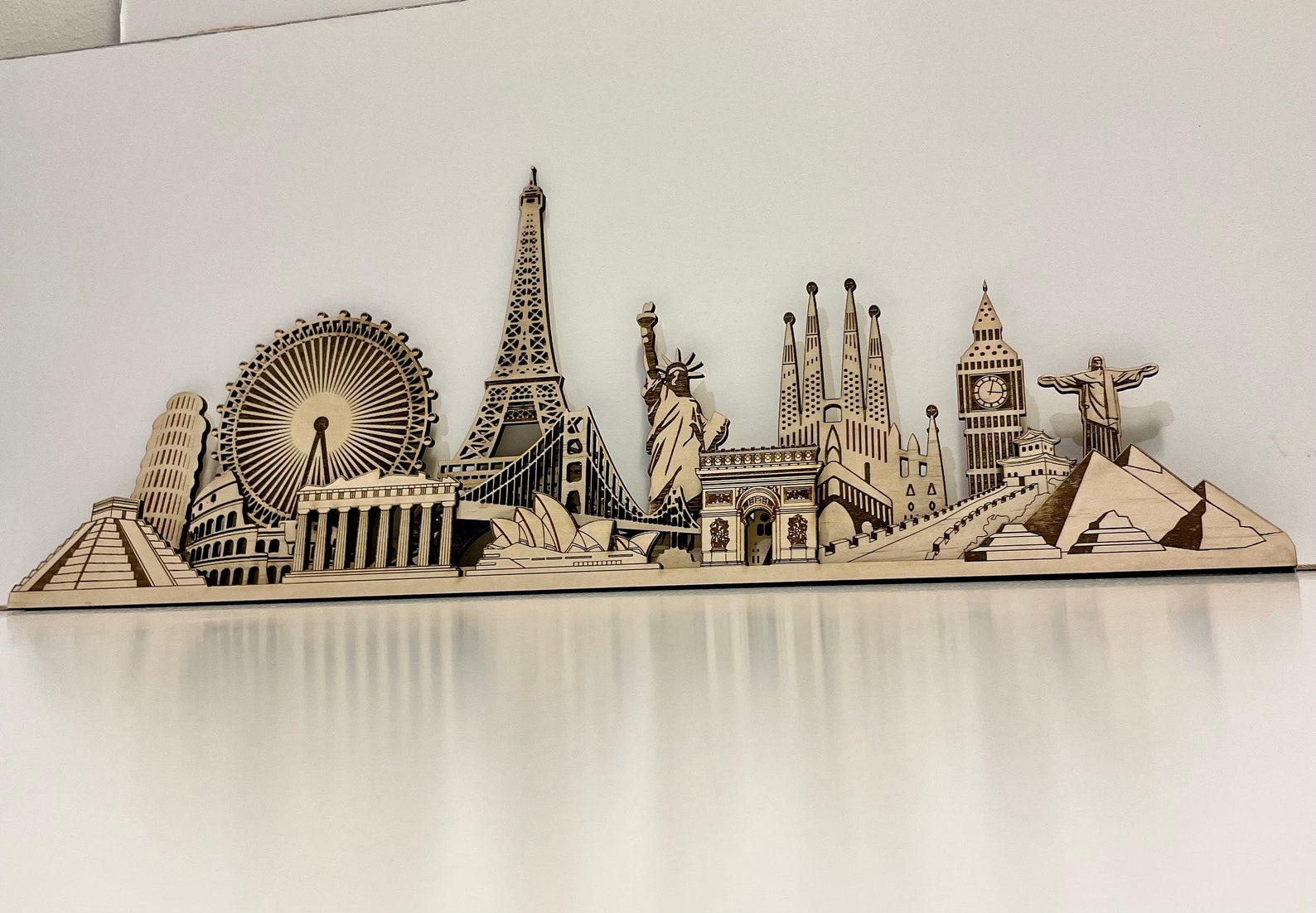 Multilayer World Landmarks Laser Cut File 3D Layered World Monuments ...