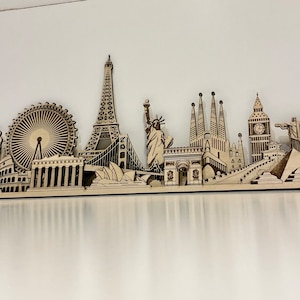 Multilayer World Landmarks Laser Cut File 3D Layered World Monuments ...