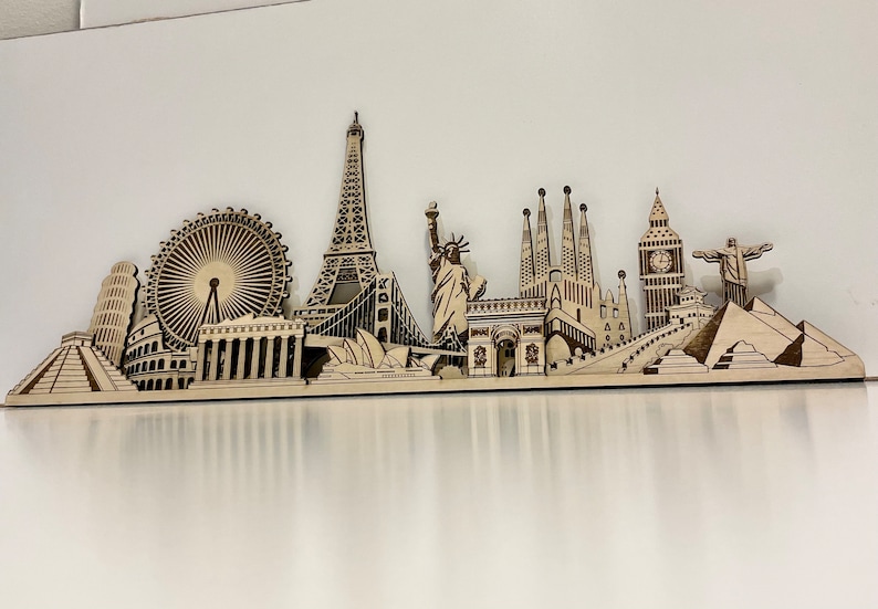 Multilayer World Landmarks Laser Cut File 3D Layered World Monuments ...