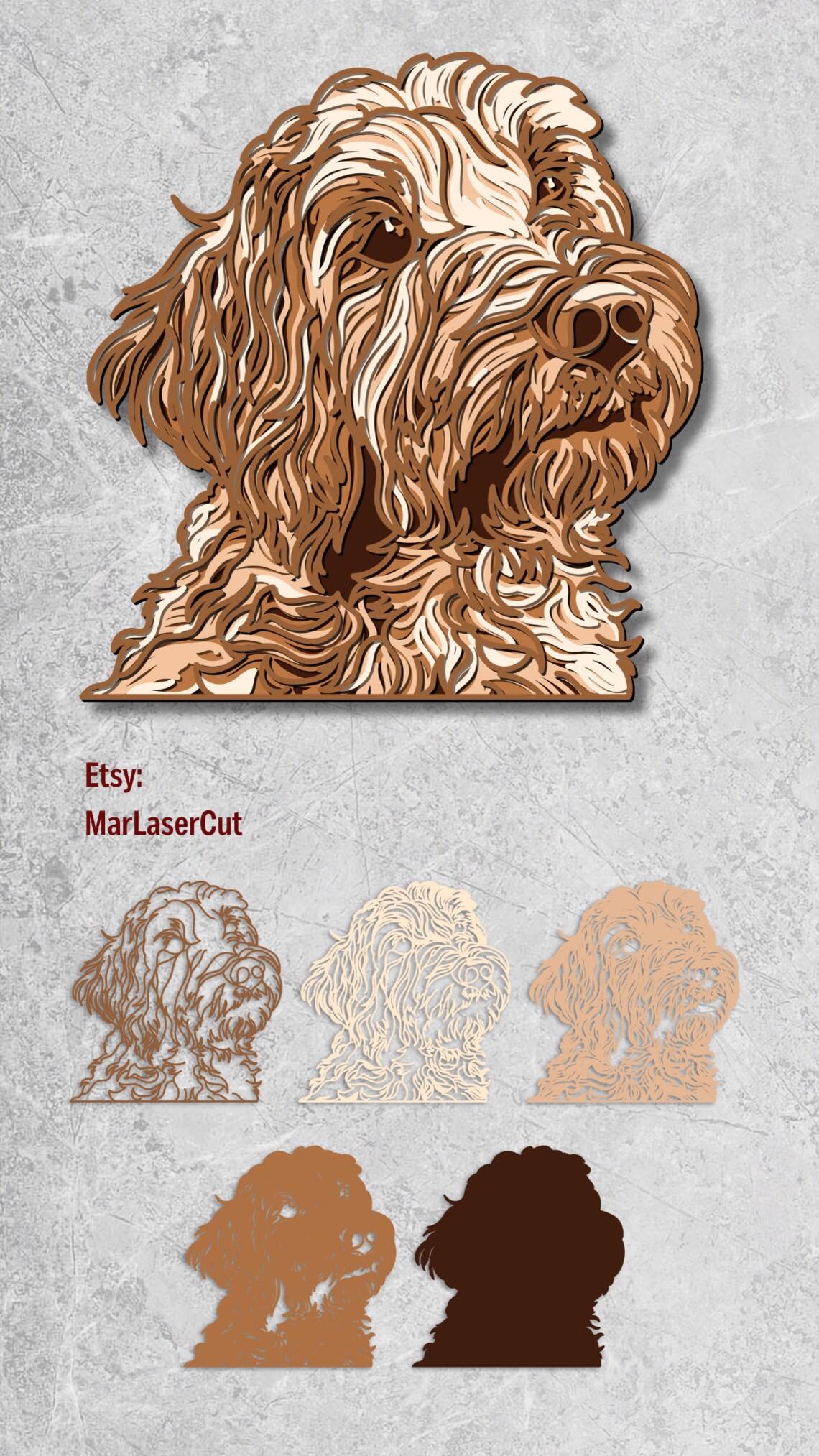 Multilayer Goldendoodle SVG Cut File Laser Paper Cutting Labradoodle ...