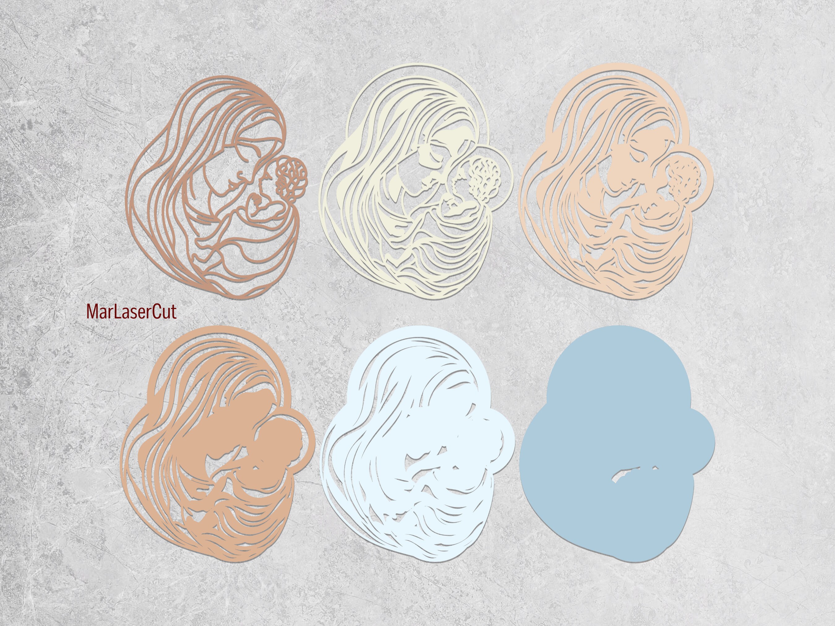 Multilayer Virgin Mary Laser Cut File Layered Virgin SVG Paper Cut ...