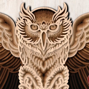 Multilayer Owl Laser Cut File Owl Mandala SVG Layer Owl CNC Multilayer ...
