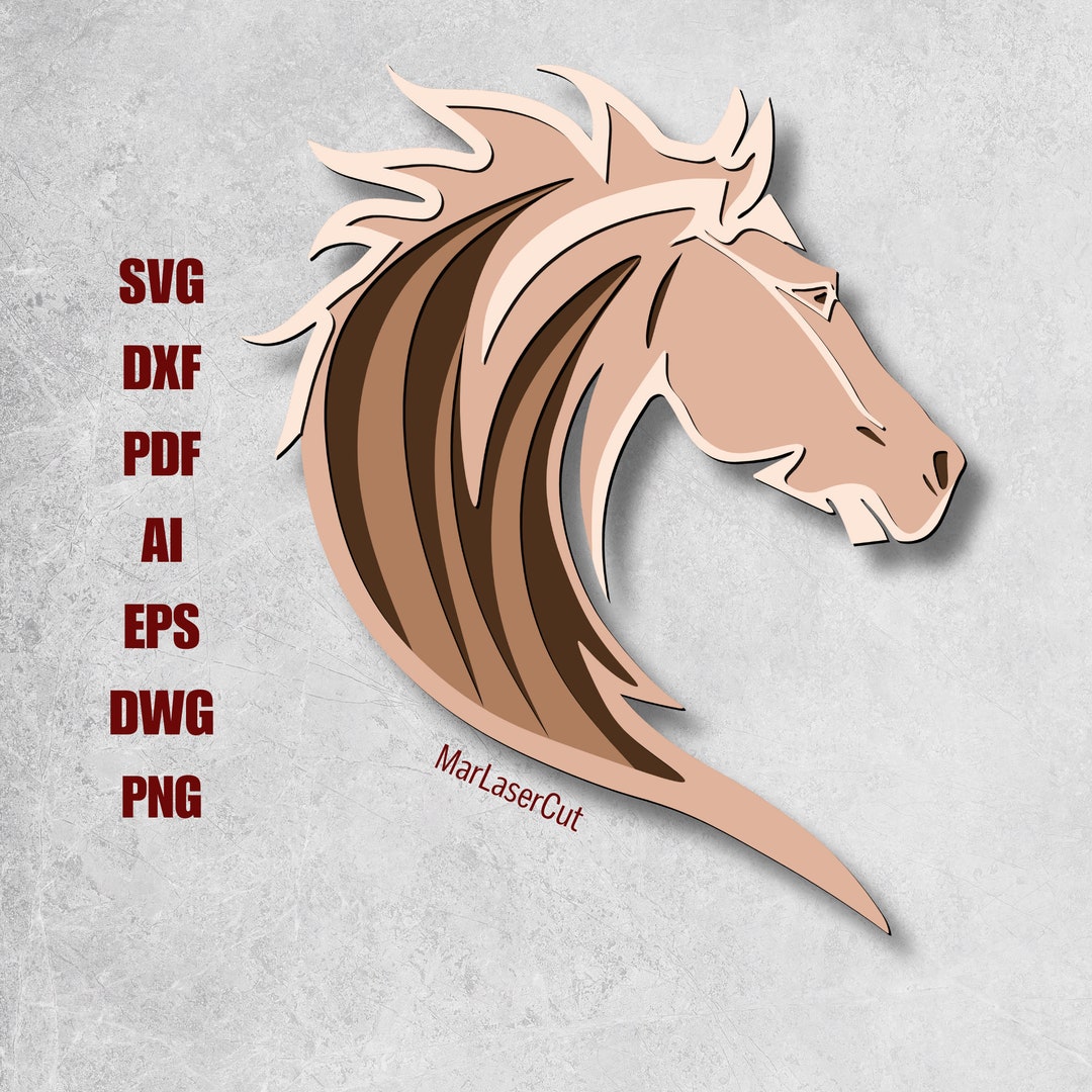 Horse Laser Cut 3D File SVG Instant Download Vector Pattern Design ...