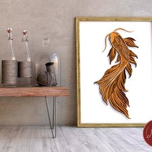 Multilayer Koi Fish Laser Cut File 3d Mandala Laser Wood File Layered ...