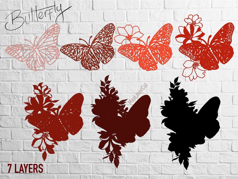 Butterfly Laser Cut File SVG Instant Download Vector Pattern - Etsy