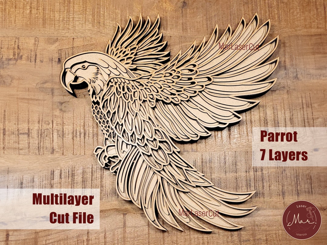 Multilayer Parrot Laser Cut File 3D Layered Parrot Paper Cut File SVG ...