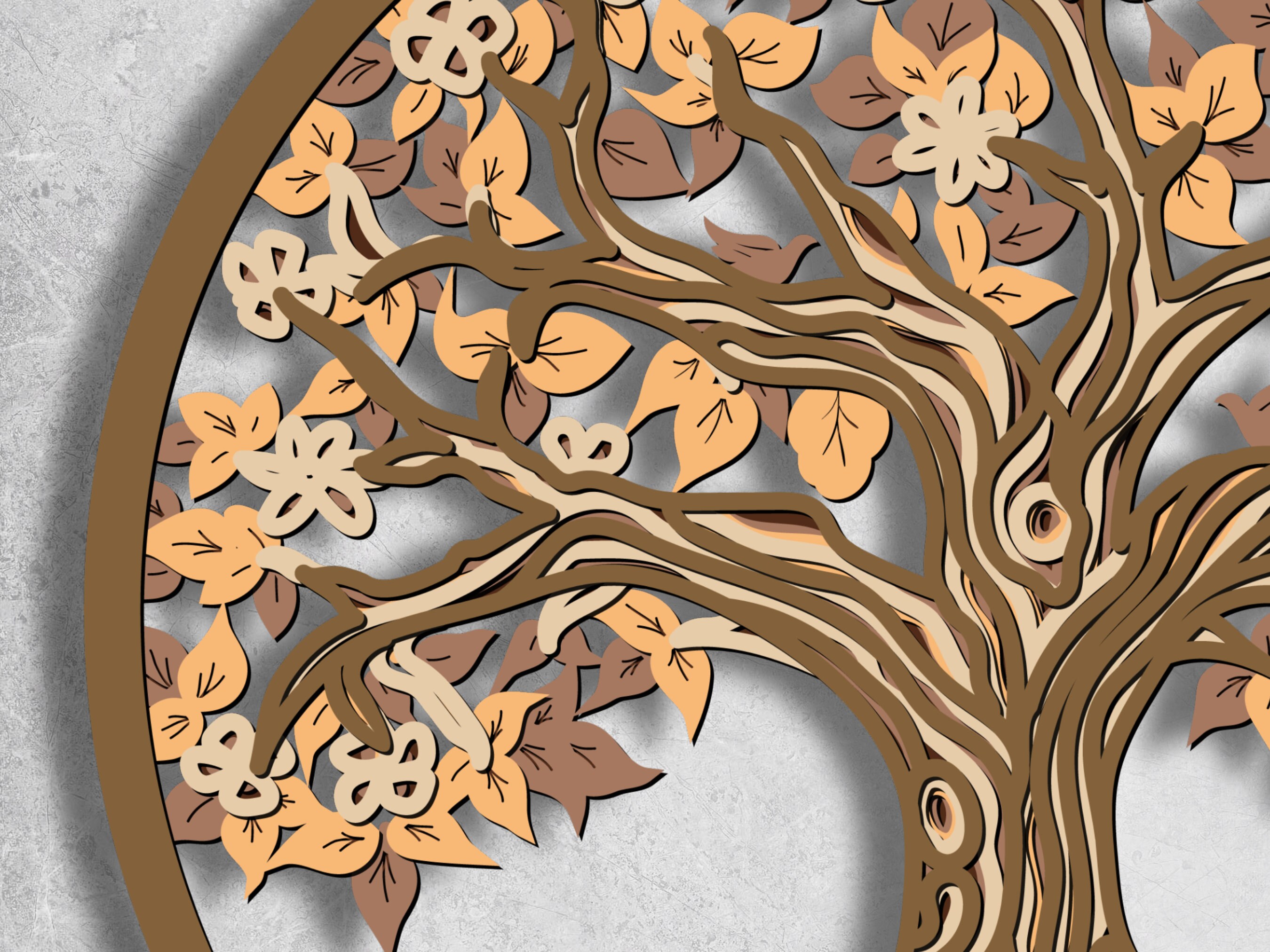 Tree of Life Layered SVG Tree of Life SVG Cut File 3d Layer Tree of ...