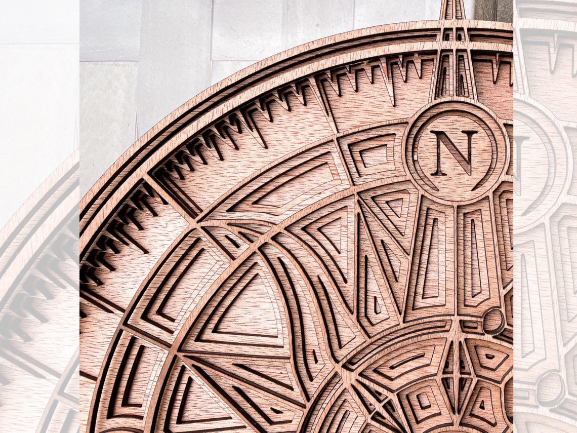 Multilayer Nautical Compass Laser Cut 3D File Layered Nautical - Etsy