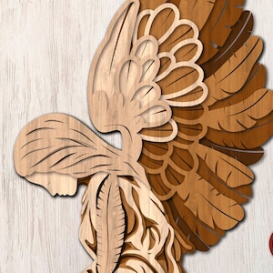 Layered Angel Laser Cut File Happy Easter 3D SVG Cutting File Angel ...