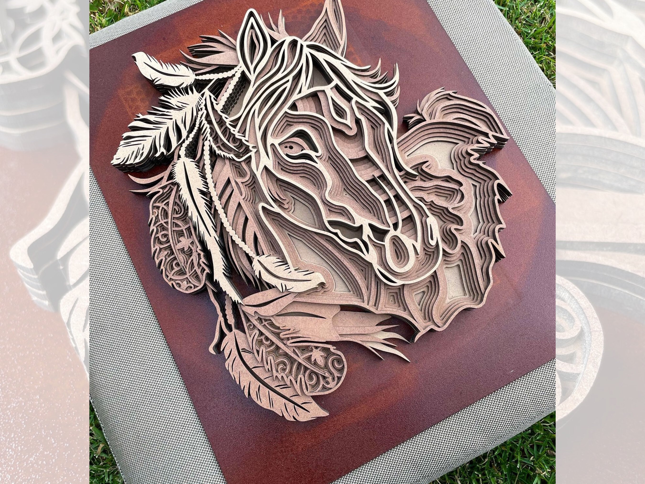 Horse Laser Cut Multilayer File Horse Mandala SVG Layer - Etsy