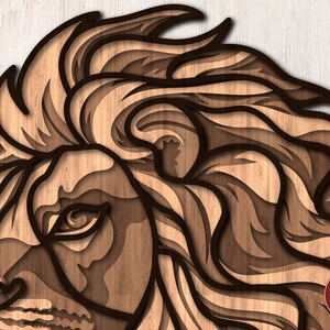 Multilayer Lion Laser Cut File 3D Layered Safari Laser Cut Dxf Dwg Lion ...