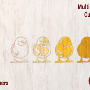 Multilayer Chick Laser Cut File 3D Layered Baby Chicken Layered Dxf Dwg ...