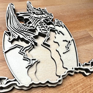 Dragon Laser Cut 3D File SVG Multilayer Laser Cut for Instant Download ...