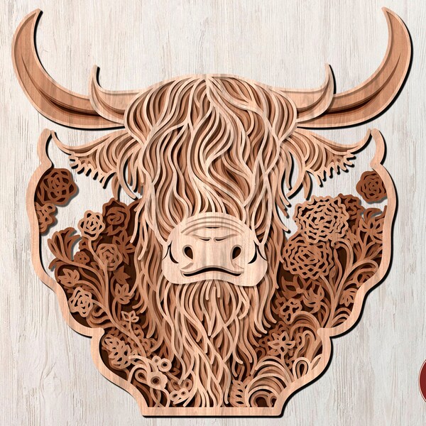 Svg for Laser Cut Highland Cow - Etsy