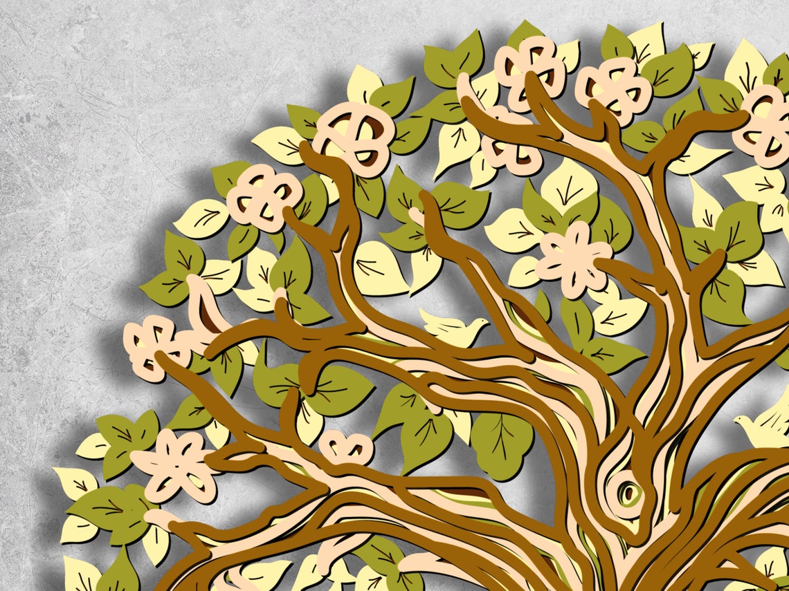 Tree of Life Layered SVG Tree of Life SVG Cut File 3d Layer Tree of ...